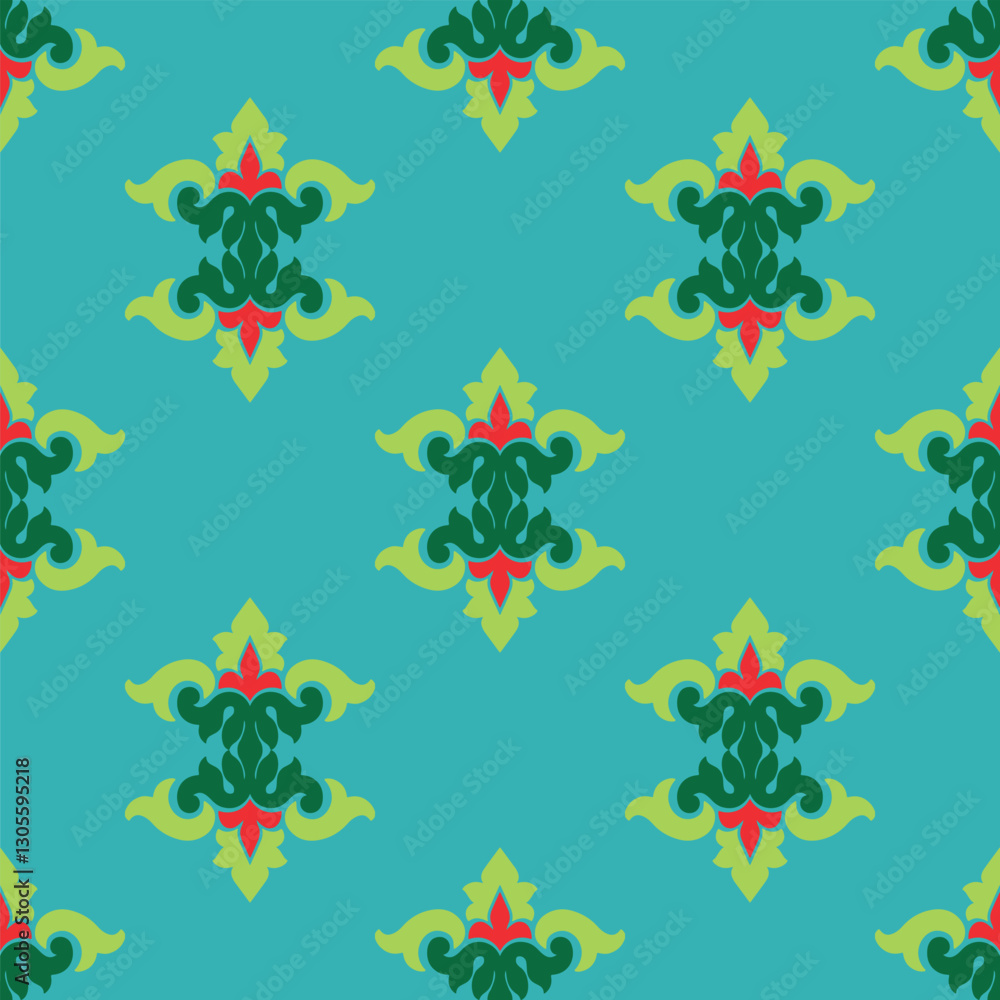 Tatar seamless pattern. Islamic tulip, floral geometry. Culture of the ...
