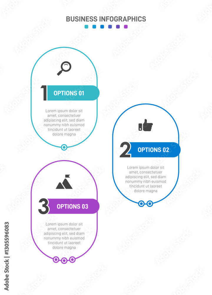 Vertical progress bar featuring 3 arrow-shaped elements, symbolizing ...
