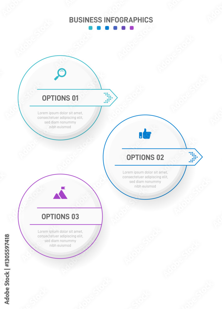 Vertical progress bar featuring 3 arrow-shaped elements, symbolizing ...