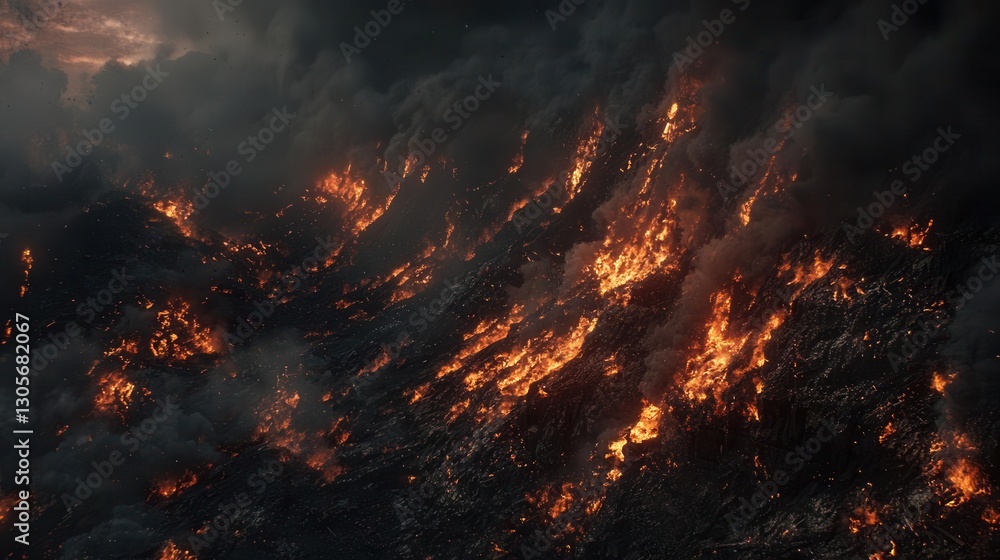 Climate Crisis Visualization Showing Earth Engulfed in Flames and ...