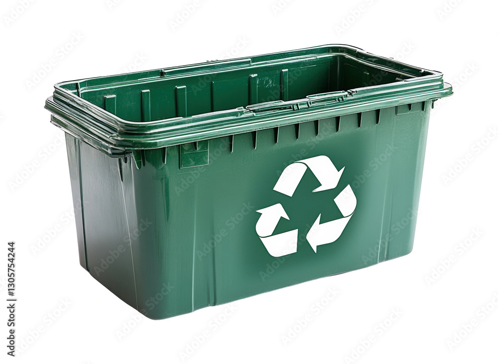 Recycling action with green bin urban environment waste management ...