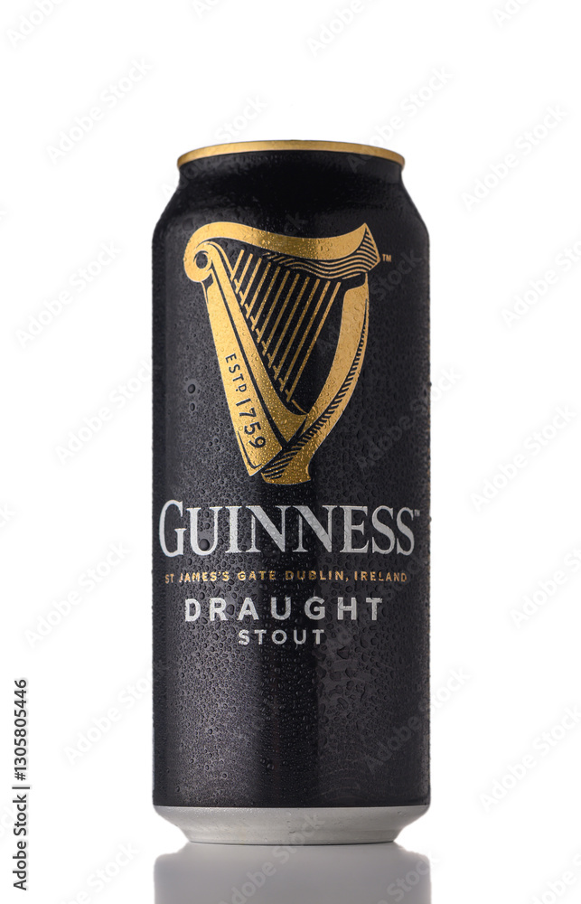 Gaziveren Cyprus -03.03.2025 Guinness Draught Beer Tin 440 ml Rich ...