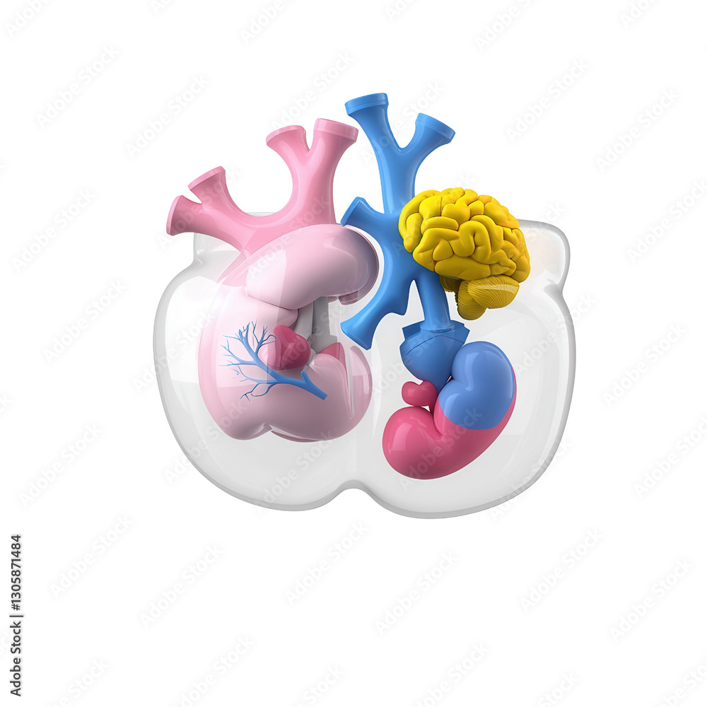 Detailed anatomical diagram showcasing the intricate structure and ...