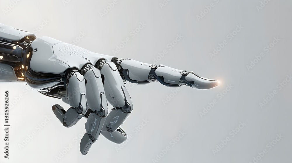 Robotic Arm, Hand Gestures of Humanoid robot hand pointing with finger ...