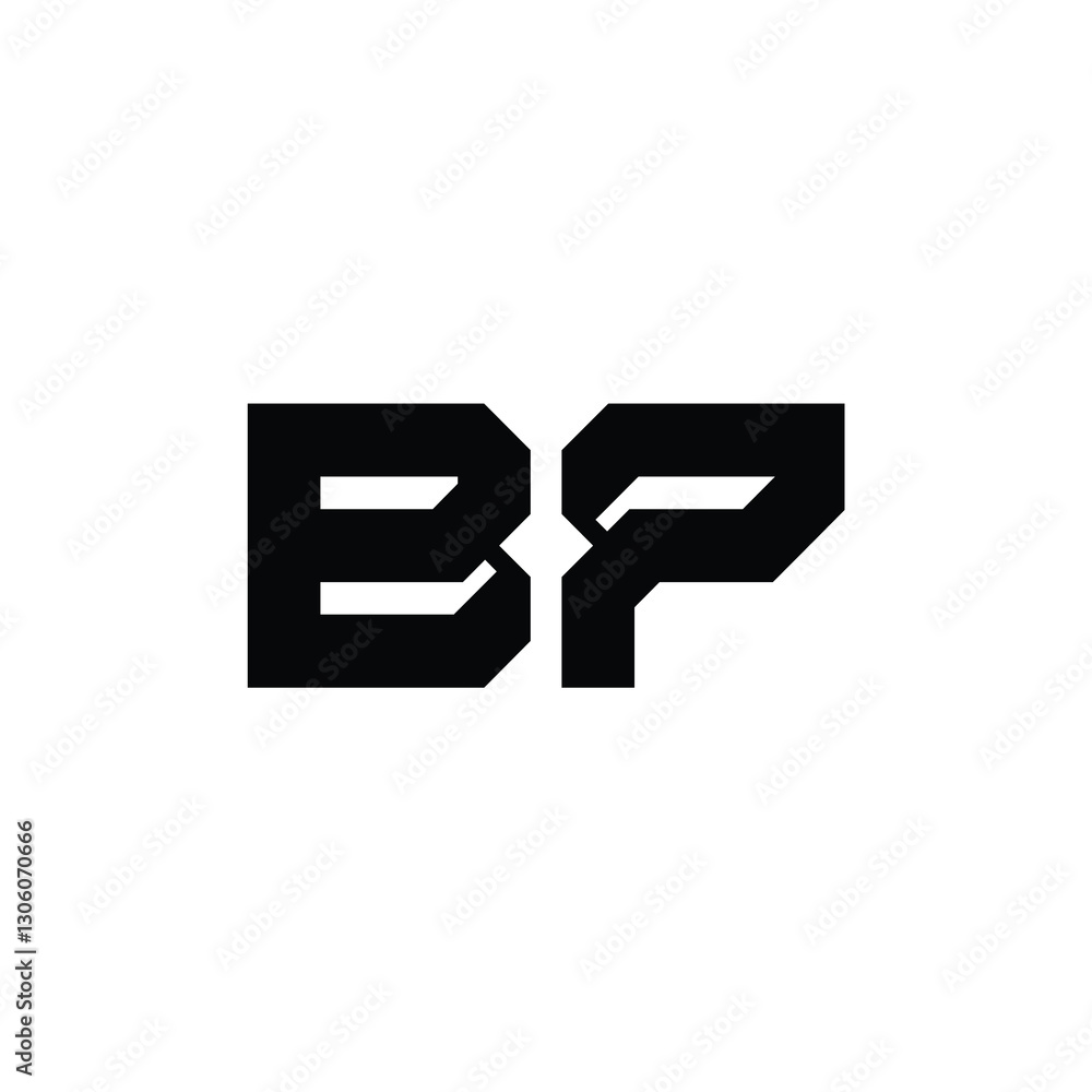 BP monogram logo design letter text name symbol monochrome logotype ...