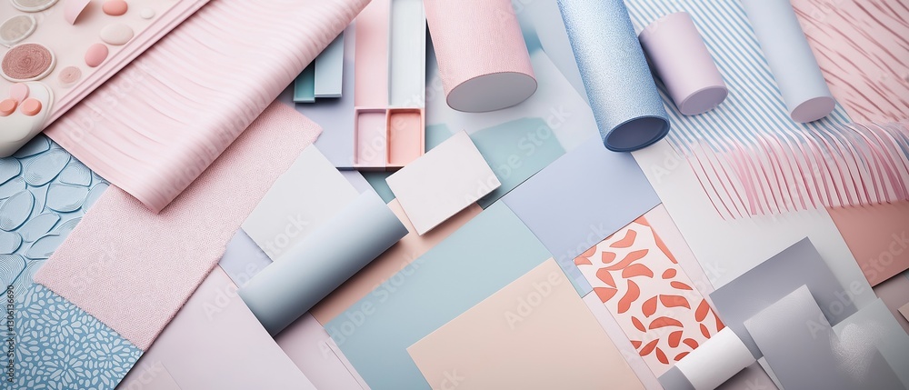 Pastel Color Palette Material Swatches Layout Stock Photo | Adobe Stock