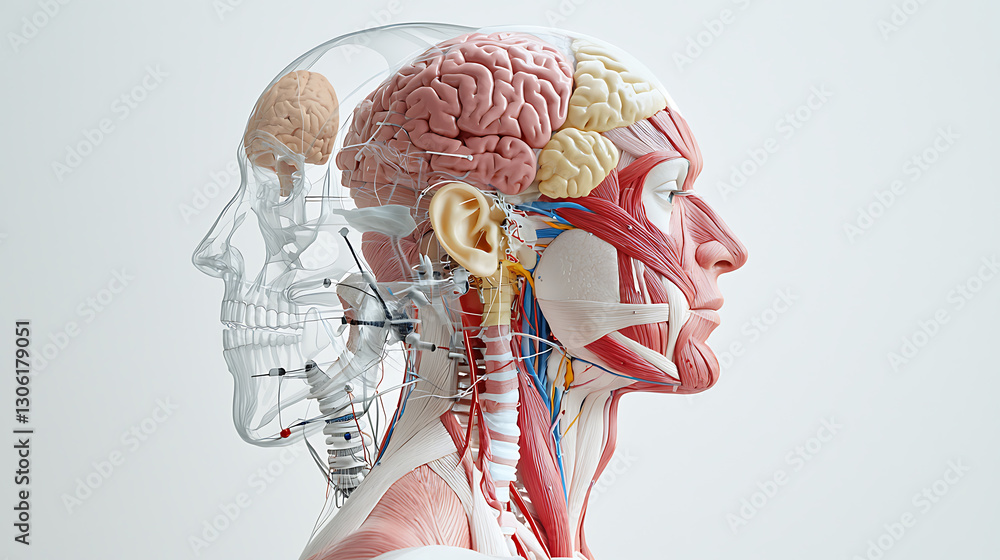 Anatomical dissection of human features medical study science lab ...