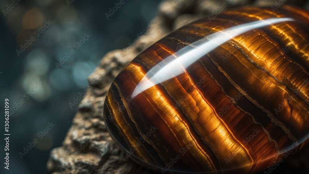 textured background - gleaming surface of Tiger's Eye mineral stone in ...