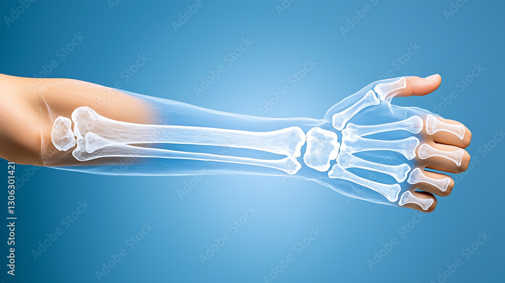 Pediatric arm x-ray showing clean bone fracture medical facility ...