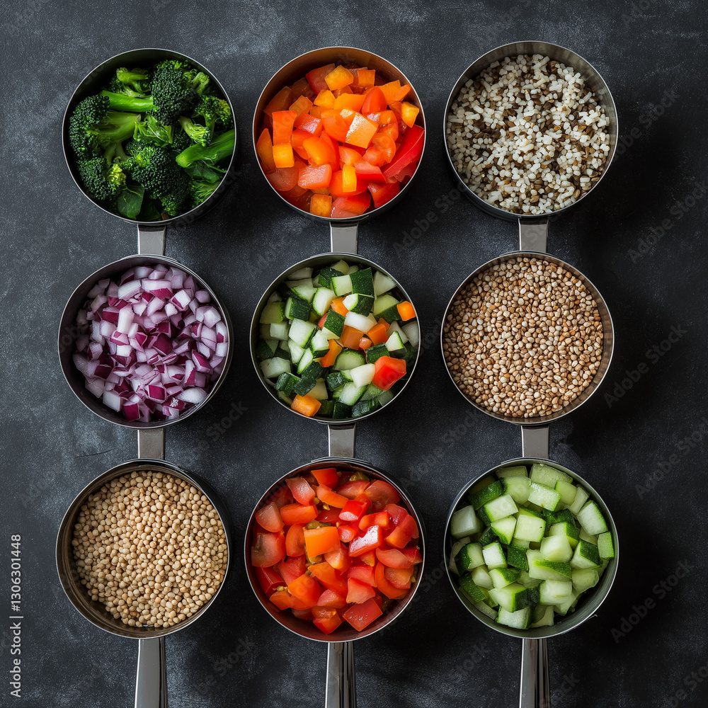 Dash diet nutrition vegetables. Healthy grains. Low sodium minerals ...