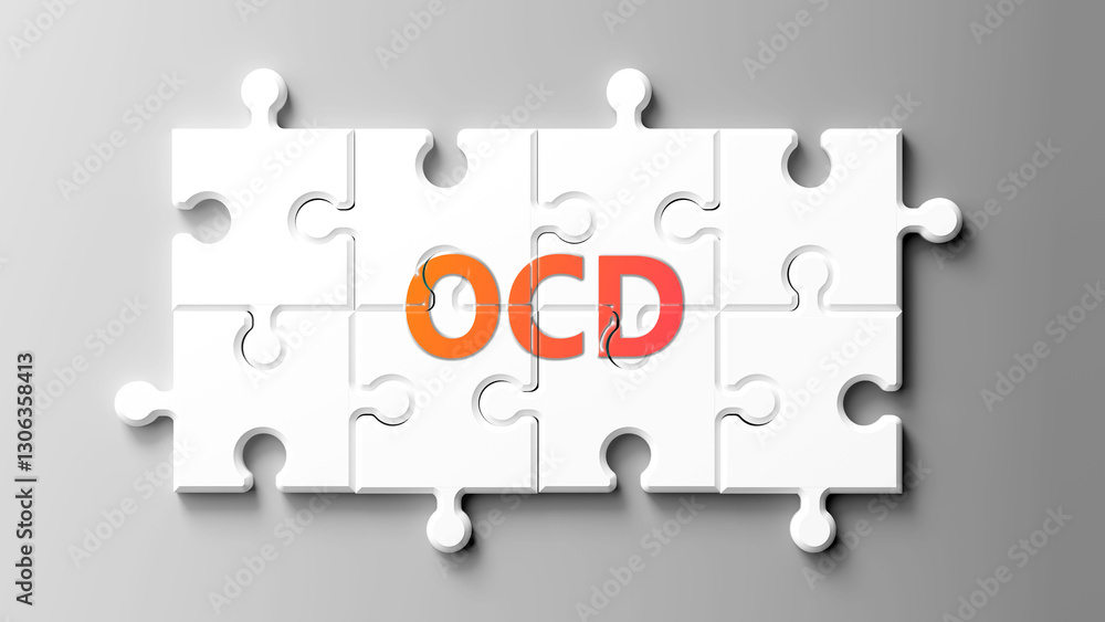 Ocd complex like a puzzle - pictured as word ocd on a puzzle pieces to ...