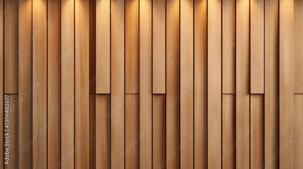 Elegant Natural Wooden Wall Design with Vertical Panels and Soft ...