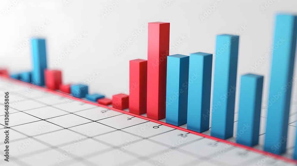 D Clay Render Chart Depicts Major Dip and Significant Recovery Stock ...