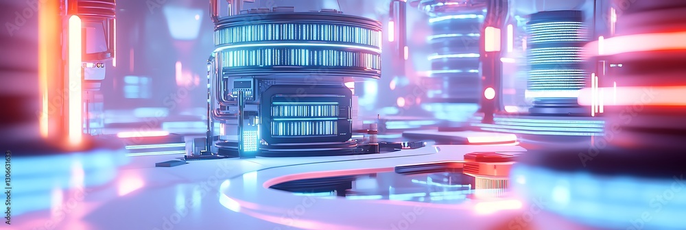 AI Data Processing Unit: A futuristic AI server processing massive data ...