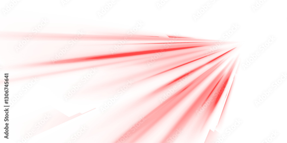 Glowing red speed lines on a dark background. Futuristic motion effect ...