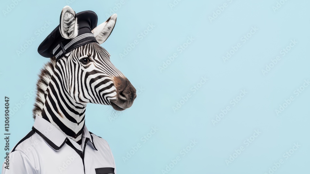 Stock-Illustration „Zebra Wearing Referee Uniform Against Blue ...