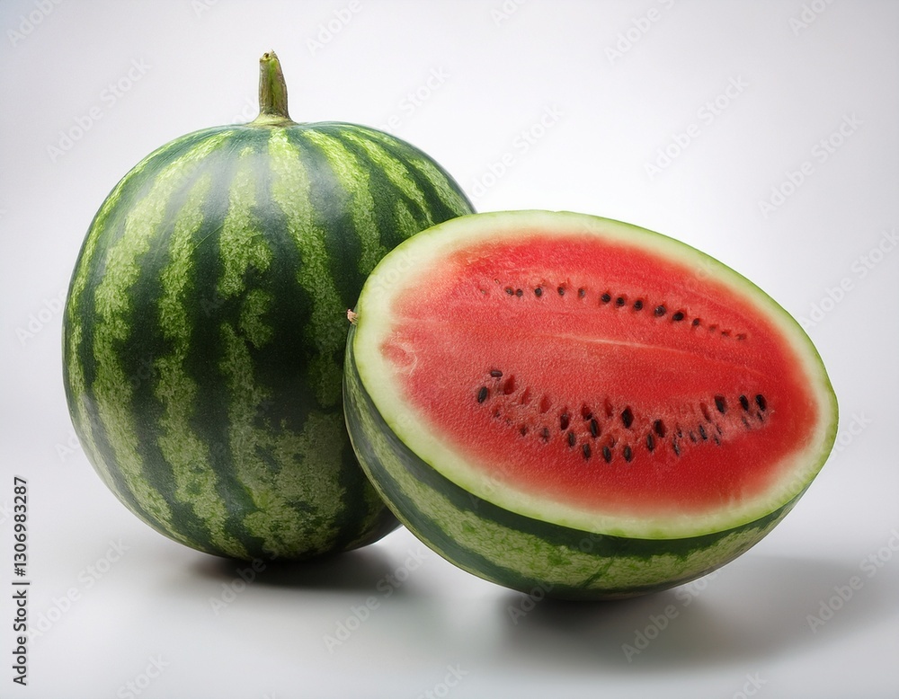 Fotografía profesional, de una sandia y otra partida por la mitad ...