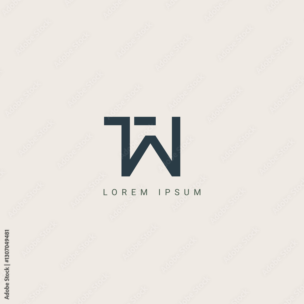 Initial modern letter TW, WT or TW logo icon design template vector, Initial Based Alphabet Icon ...