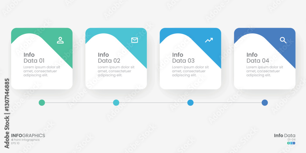 Business minimal Infographics template. 4 steps timeline with options ...