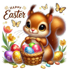 Squirrel With Easter Basket Free Stock Photo - Public Domain Pictures