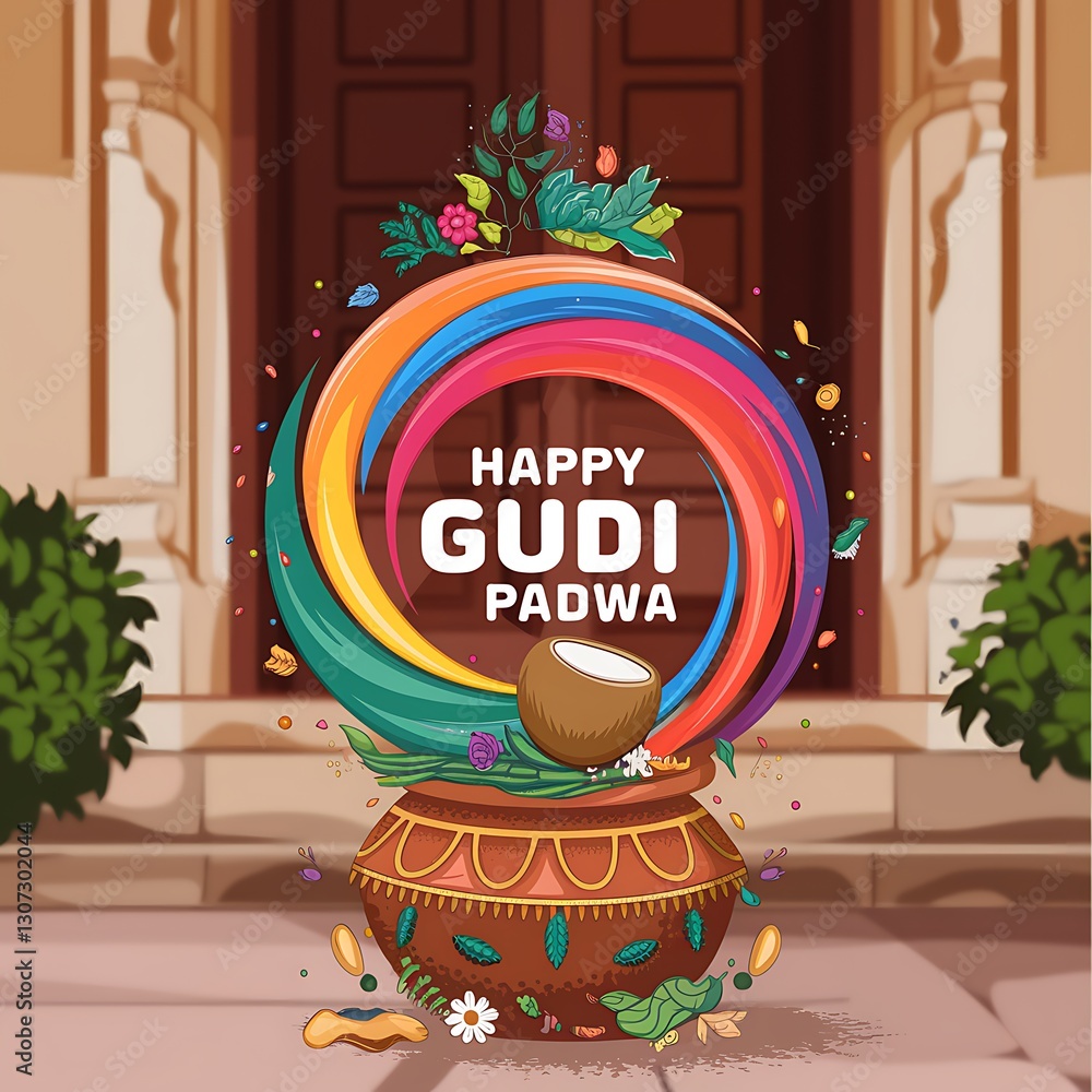 Happy Ugadi greeting card. Ugadi Poster, Ugadi Banner Stock ...