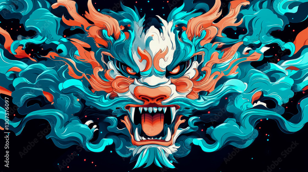 Dragon King Fury: An Illustration of Eastern Mythological Creature ...