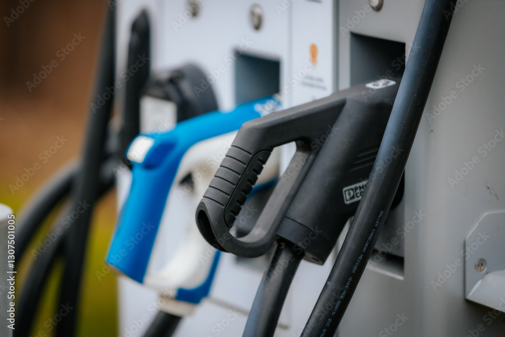 An Elektrum Drive electric vehicle charging station with multiple ...