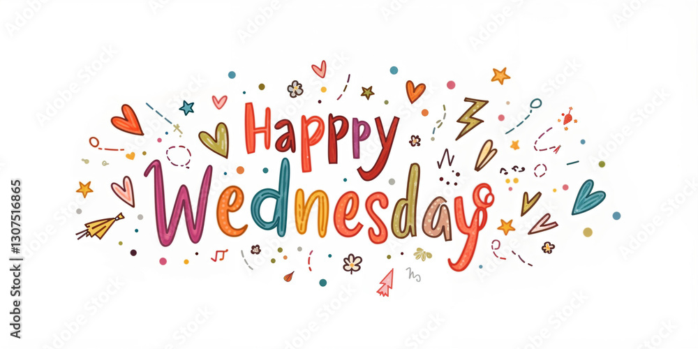 Happy Wednesday letters colorful. Vector Typography background. can be ...