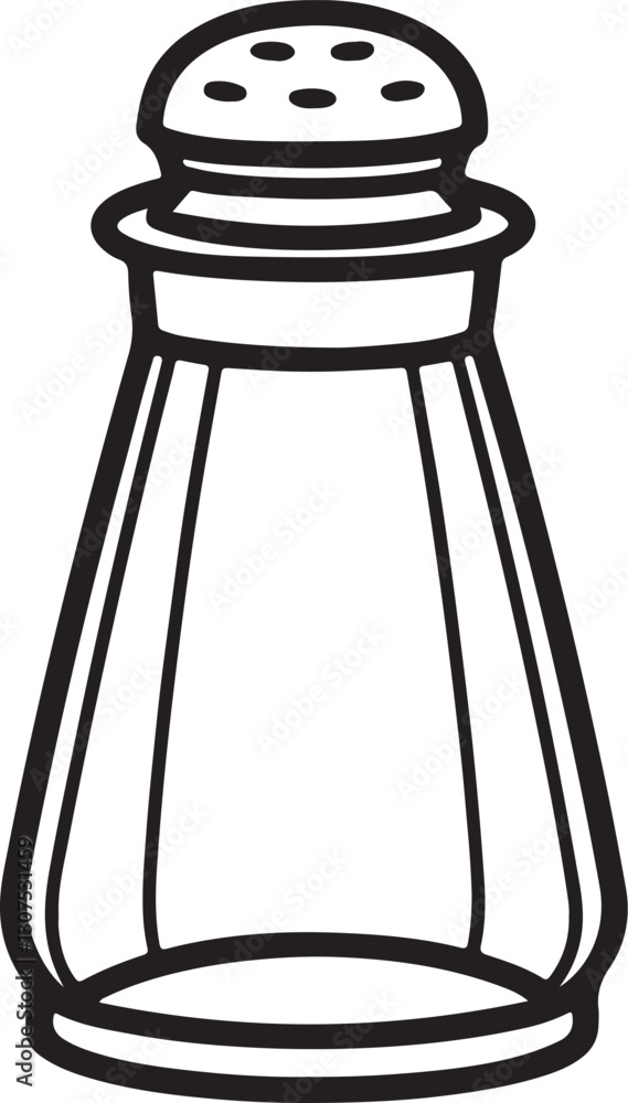 salt shaker line art, black outline, vector and illustration, coloring ...