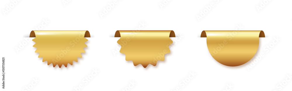 Gold tag set isolated. Realistic vector golden sales promotion banners ...