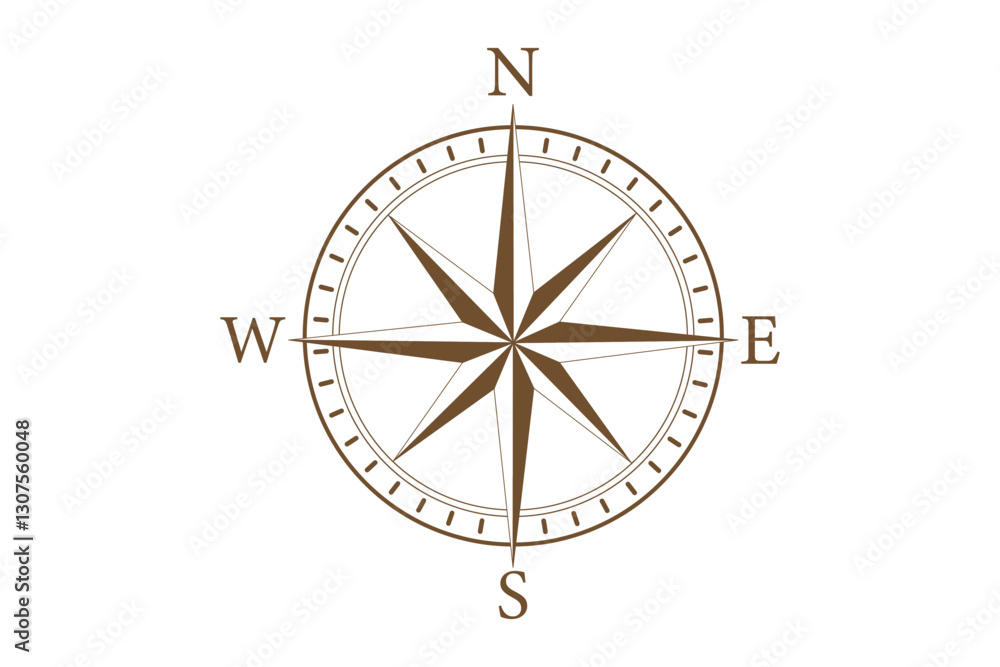 Compass icon. Compass rose sign. Star icon navigation. Northern Star ...