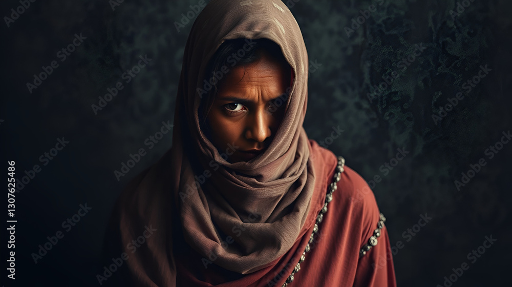 Foto de Stock Human trafficking and kidnapping, modern slavery, woman ...