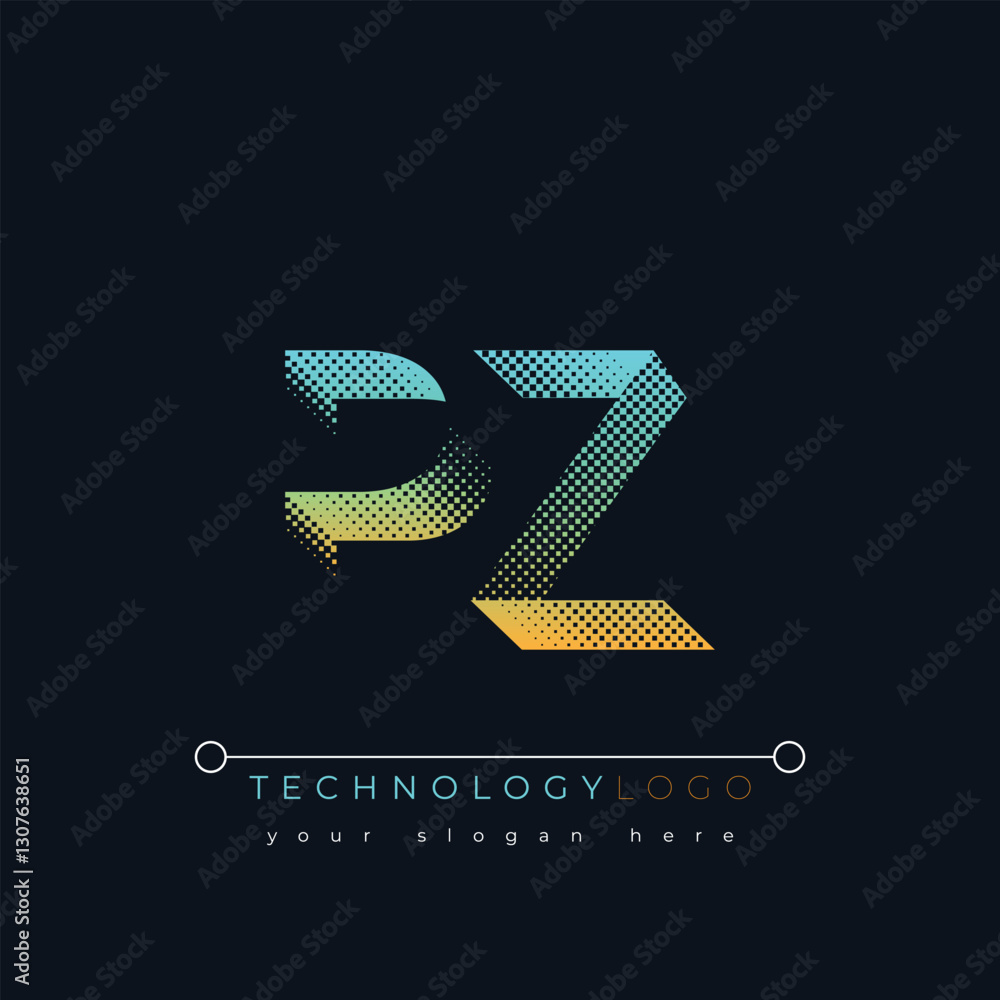 P and Z logo design. PZ abstract technology logo. This logo design is ...