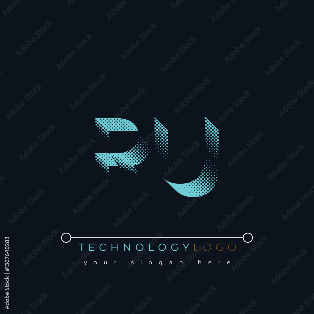 R and U logo design. RU abstract technology logo. This logo design is ...