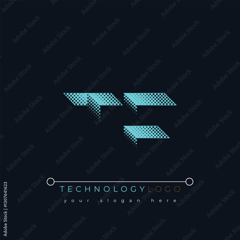 T and F logo design. TF abstract technology logo. This logo design is ...