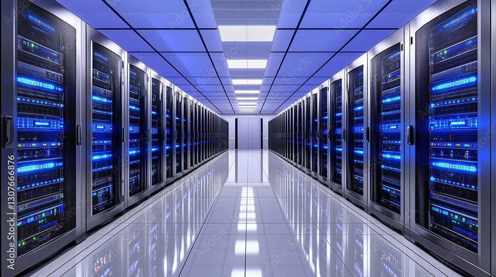 Data center operations high-tech facility server room environment ...