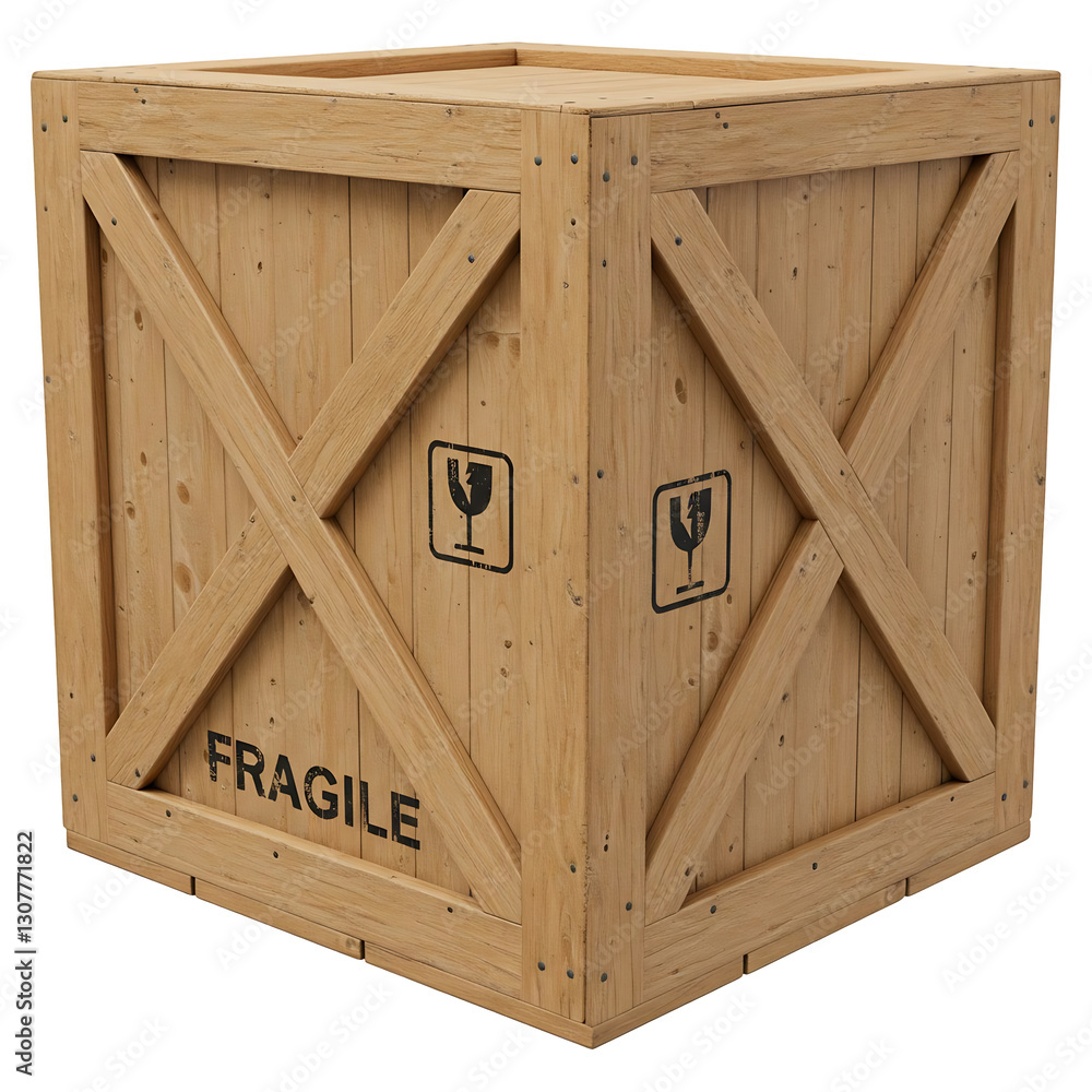 Wooden Crate Marked Fragile and Handle with Care Stock Photo | Adobe Stock