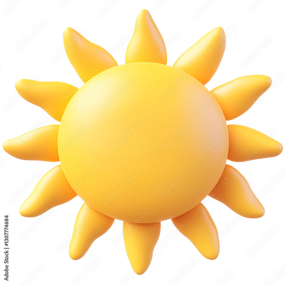 simpático sol en 3d cartoon sobre fondo transparente Stock Illustration ...