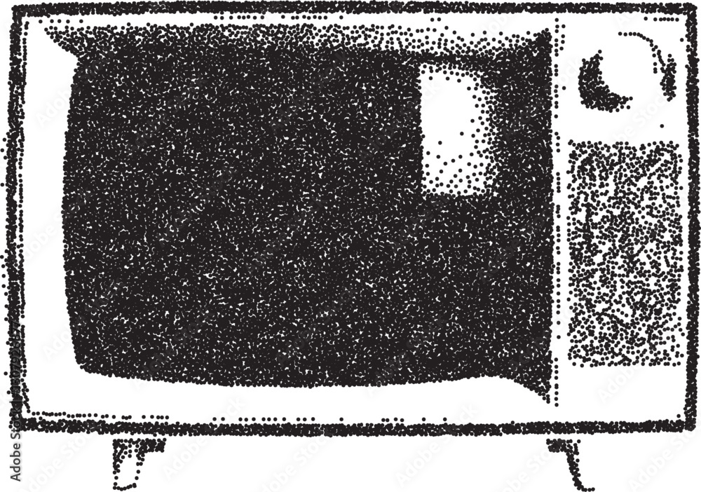 Tv vintage y2k stipple art, screen halftone stipple brutalist retro ...