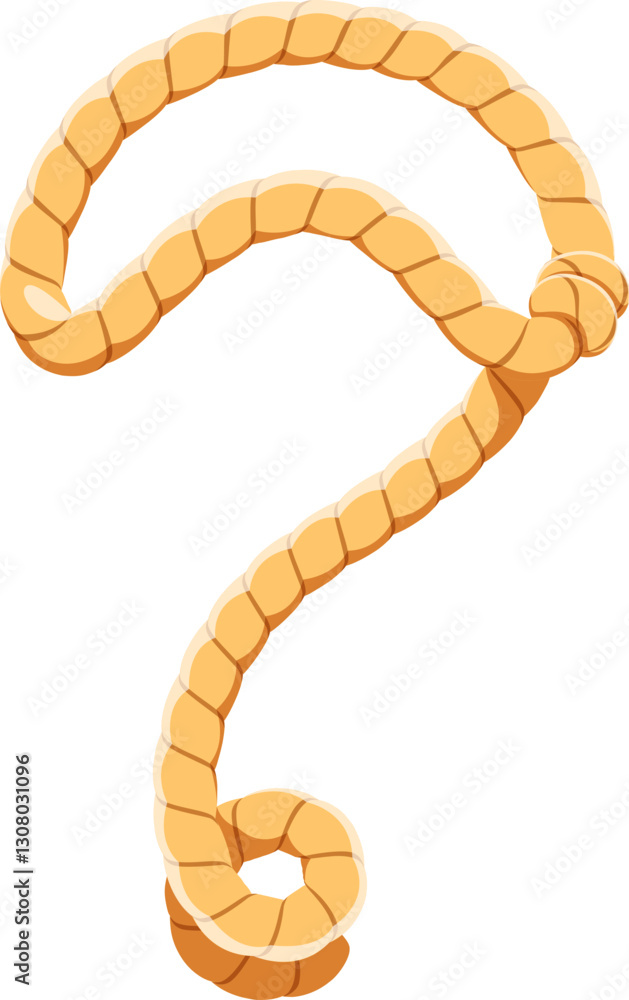 Стоковое векторное изображение «Cartoon Question mark made of coiled ...