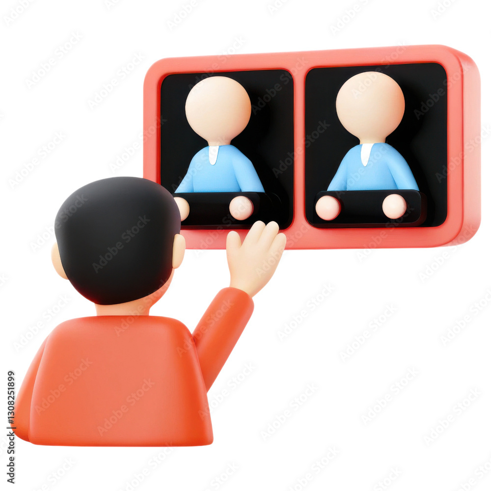 Podcast studio concept, Interactive podcast session with animated ...