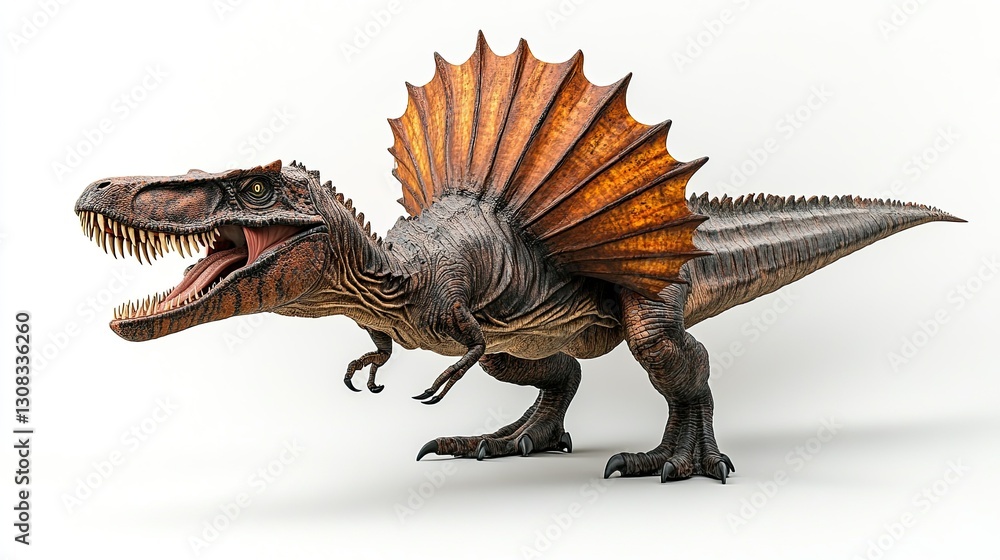 Spinosaurus on White Background ??A?A" A Spinosaurus displayed on a ...