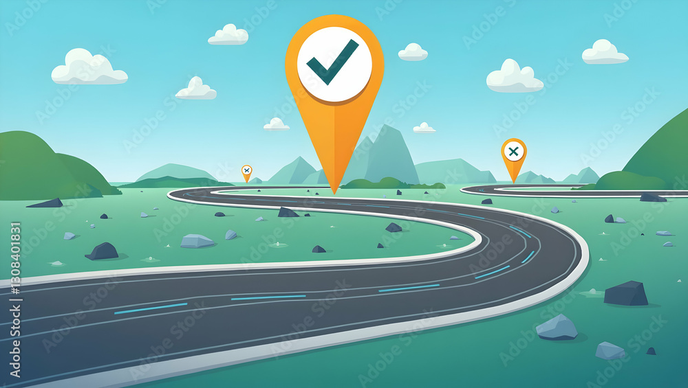 Roadmap with major checkpoints being activated interactively to ...