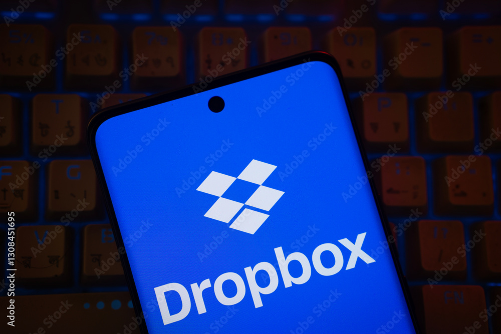 Dhaka, Bangladesh- 05 Mar 2025: Dropbox logo is seen on a smartphone. Stock Photo | Adobe Stock