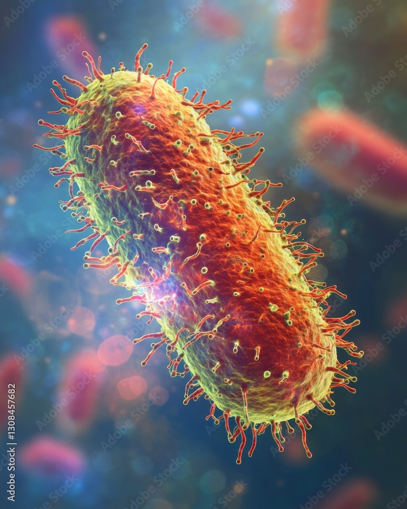 Unlabeled Diagram Illustrating the Structure of a Bacterial Cell for ...