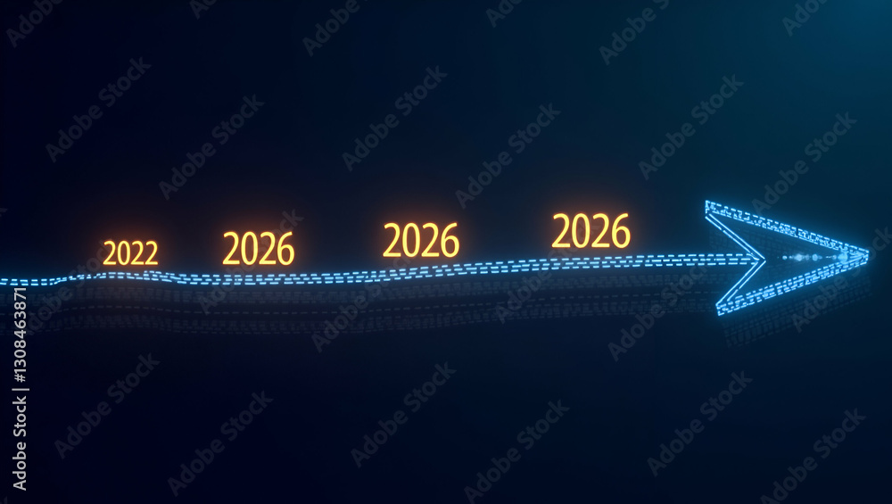 Ilustración de Stock Flat A glowing roadmap features milestones labeled ...