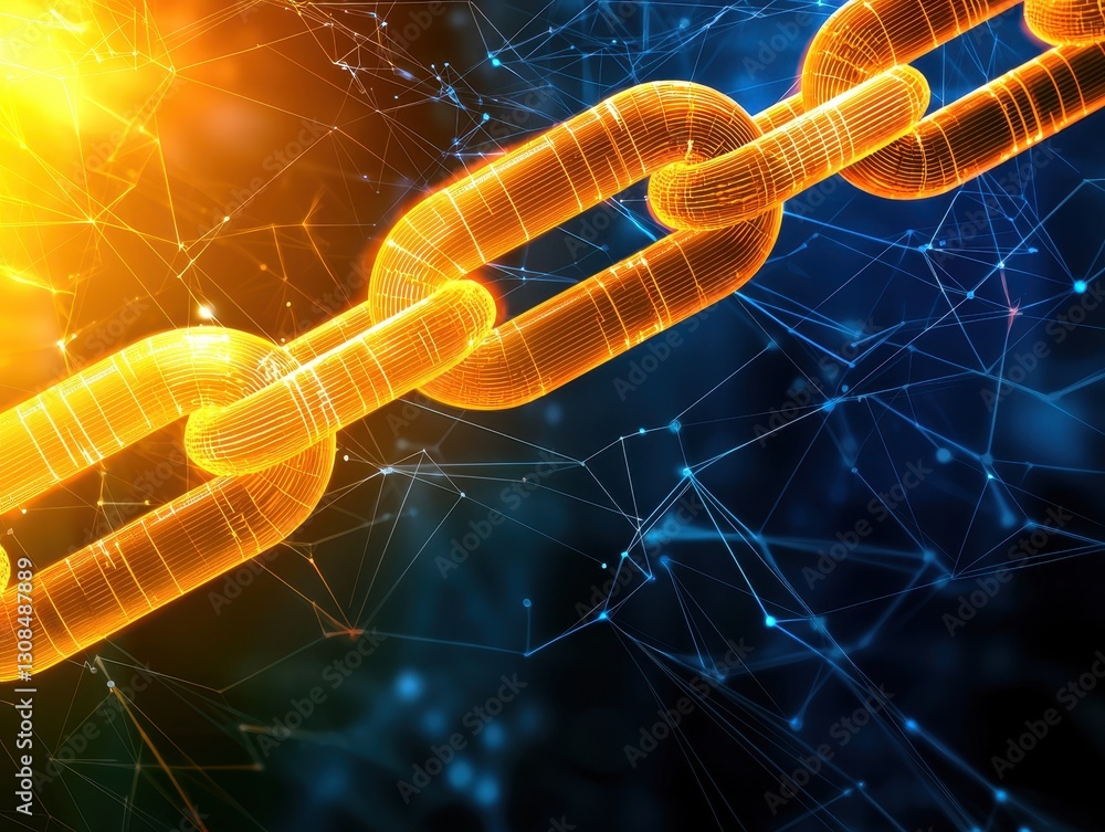 Glowing chain symbolizing strong connections in cross-chain bridge ...