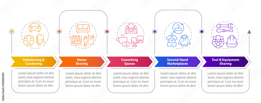 Sharing economy models rectangular infographics. Socio economic system ...