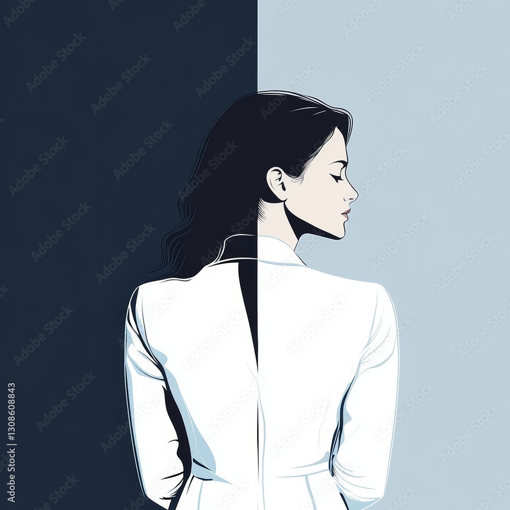 fashion illustration animation white-collar worker line art graphics ...