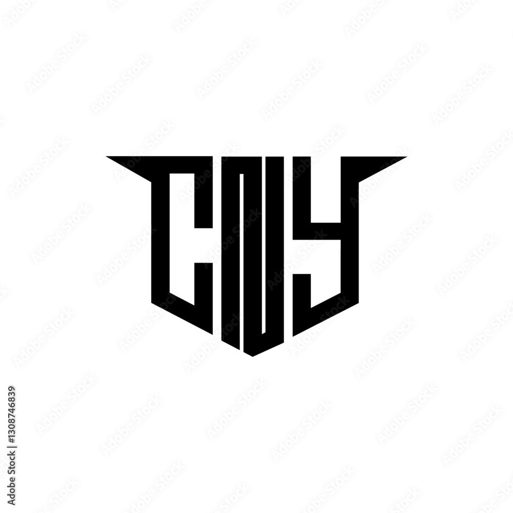 CNY letter logo design with white background in illustrator, vector ...